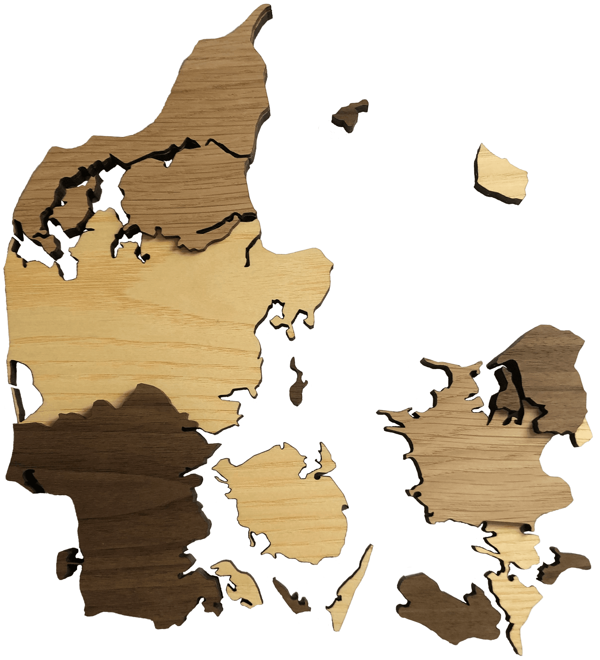 Landekort i træ – Unikke 3D vægdekorationer | Shop nu